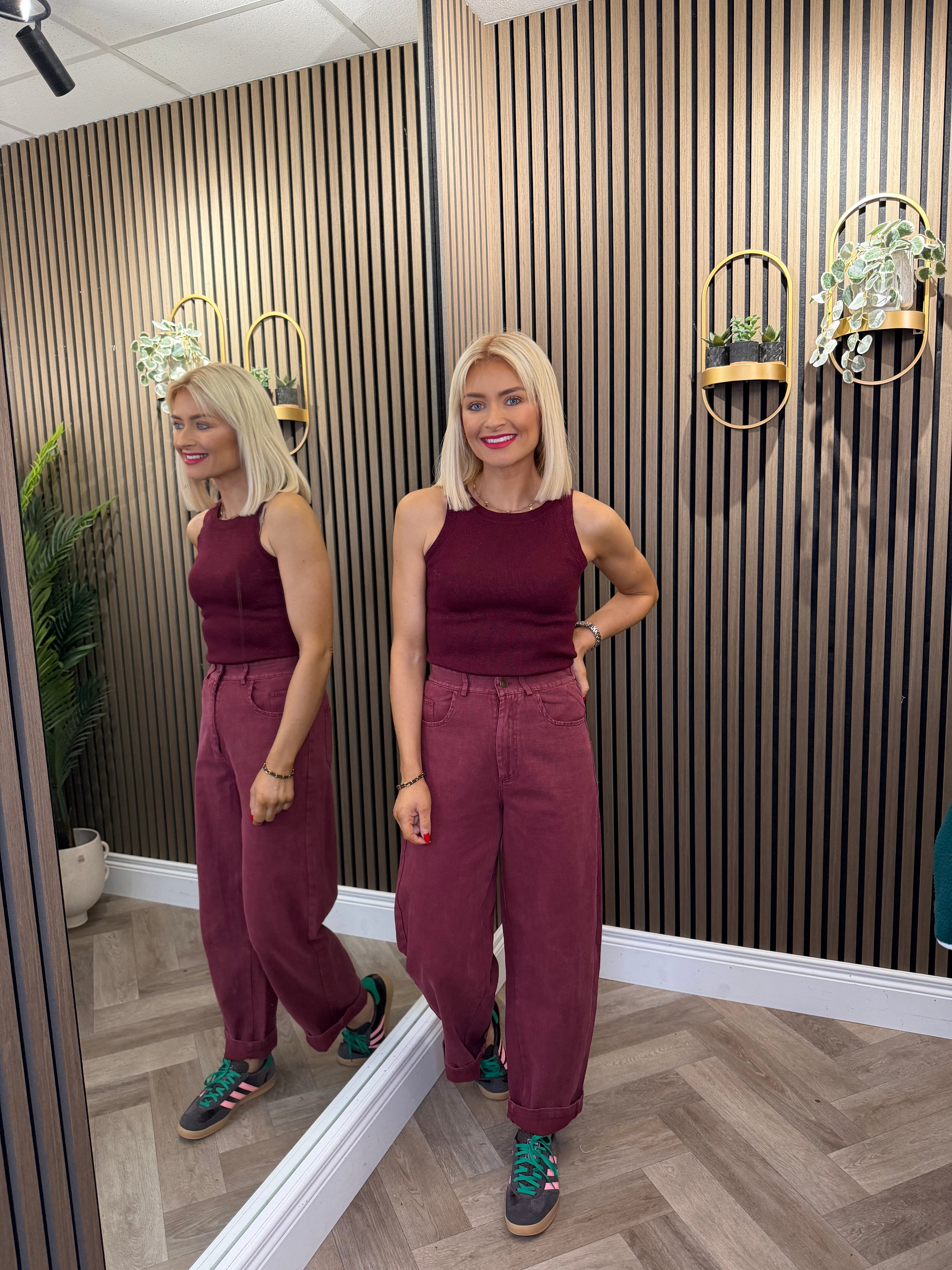 Cary Top Burgundy – Stable Lane Boutique