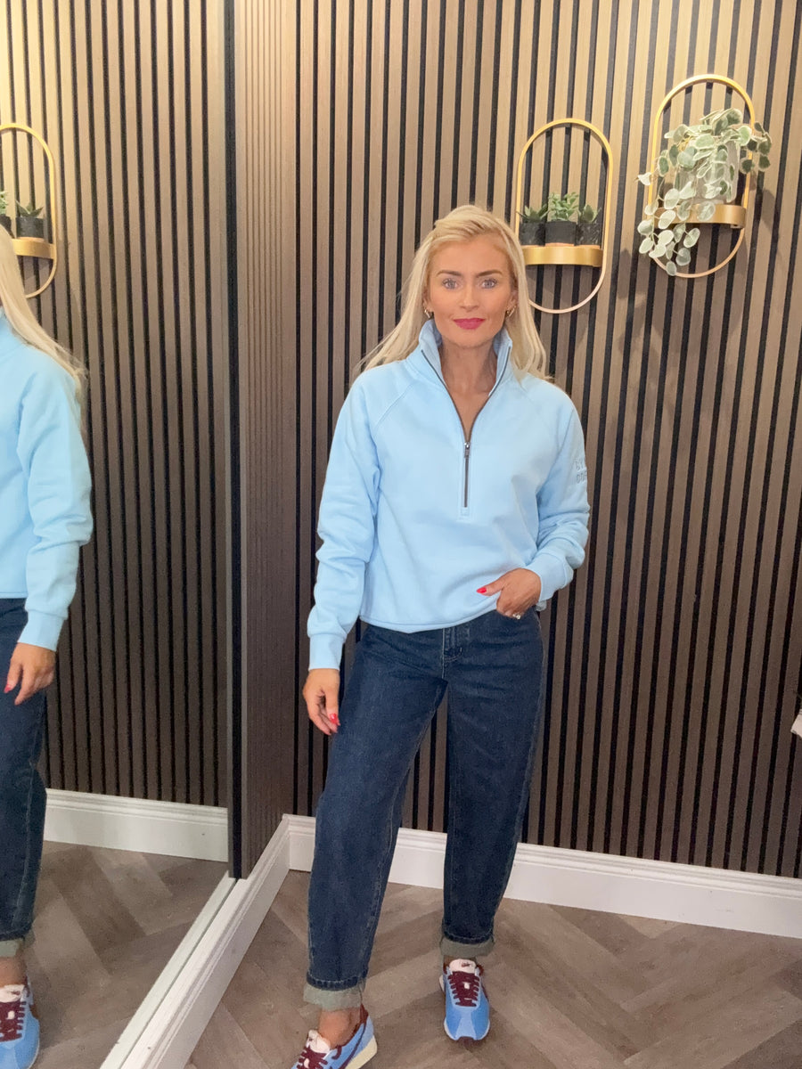 CLUBHOUSE QUARTER ZIP IN BABY BLUE – Stable Lane Boutique